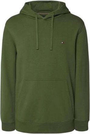 Tommy Hilfiger Homme, Sweatshirts et sweats &agrave; capuche, Vert, Taille: L Flag Embroidery Terry Hoody