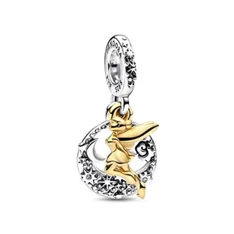 Pandora Pandora Charm pendant Disney Fée Clochette en argent sterling et métal plaqué or 14 carats avec zircones cubiques transparentes