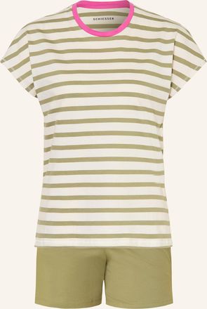 Schiesser Shorty-Schlafanzug Casual Essentials gruen