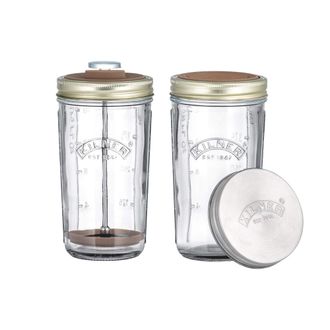 Kilner Nussmilch/Mandelmilch-Herstellungset-Set, 2 Gläser mit Zubehör und Deckel, 0,5 l
