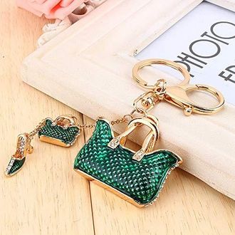 Dioche Aka and GrHot Sale Porte-cl&eacute;s en Cristal Strass avec Pendentif pour Sacs &agrave; Main - Ensemble Porte-cl&eacute;s &eacute;l&eacute;gant Cadeau pour Femme - 3 Pi&egrave;ces/lot, Alliag