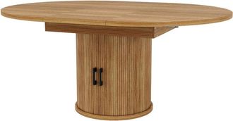 Liberte Libert&eacute; - Table Extensible Couleur Noyer, Table a Manger Ronde Extensible, Table Ovale Salle &agrave; Manger avec Rangement, Plateau Modulable