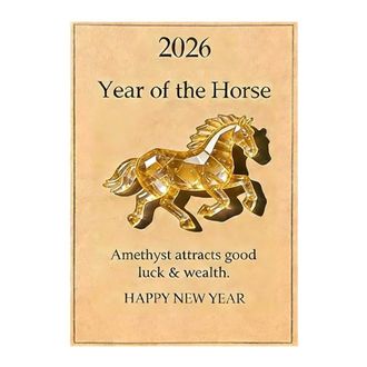 Generic 2026 Gl&uuml;ckskristall Pferd Figur, Ein Symbol f&uuml;r St&auml;rke & Neuanf&auml;nge, Neues Jahr Gl&uuml;ckspferd Kristallfigur mit Karte, Bedeutungsvolles Geschenk f&uuml;r Fam