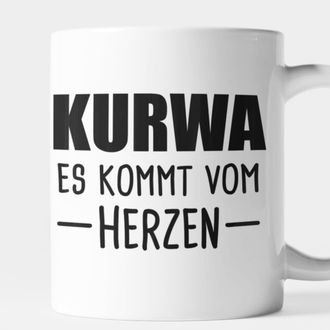 Generic Kurwa Tasse Polen Polnische Wort Pole Poland Polin Polnische Flagge - Kurwa es kommt vom Herzen Kaffeebecher