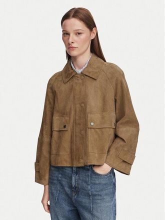 Max Mara Lederjacke Abito 2625446061 Braun Regular Fit