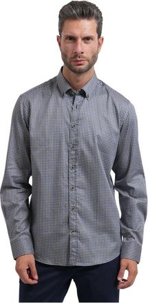 Bugatti Chemise d&eacute;contract&eacute;e &agrave; micro-motifs - Homme - Chemises - Gris - Taille: M