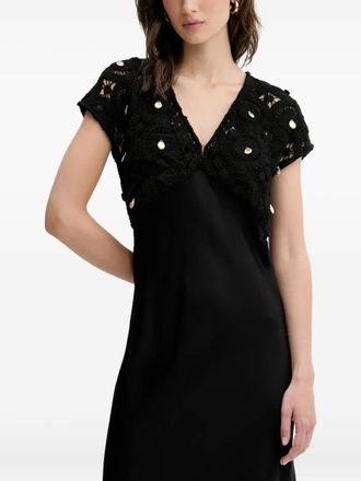 Never Fully Dressed Gehäkeltes Maxikleid aus Shell - Schwarz