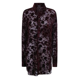 Ann Demeulemeester Elisabeth Long High Comfort Shirt - Femme - Blouses et Chemises - Rouge - Taille: 38 FR