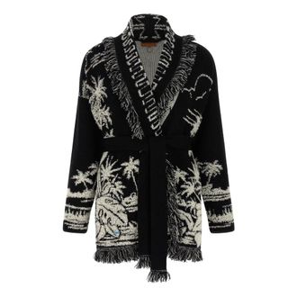 Alanui Femme, Pulls, Noir, Taille: 36 FR Palm Grove Tales Cardigan