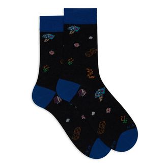 Gallo Gallo, Homme, Sous-vêtements, Multicolore, Taille: M Chaussettes courtes grises en coton pour hommes avec motif cartes et dés