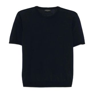 Roberto Collina Navy Girocollo Mc T-Shirt - - Tops - Herren - Blau - L