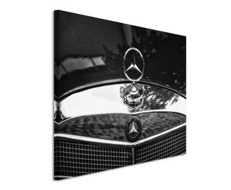 Paul Sinus Art 50x70cm Wandbild Fotoleinwand Bild in Schwarz Weiss Mercedesstern