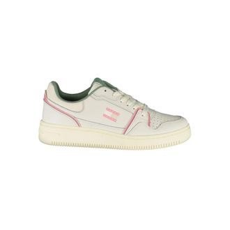 Tommy Hilfiger Wei&szlig;e Leder Damen Sneaker Gr&uuml;n Pink - - Shoes - Damen - Wei&szlig; - 42 EU
