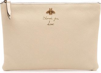 Gucci Clutches - Leather Blind For Love Clutch - Gr. unisize - in Weiß - für Damen