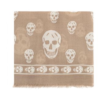 Alexander McQueen Klassischer Totenkopf-Schal - - Accessories - Damen - Beige - ONE SIZE