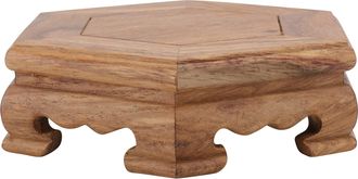 DOITOOL 1stk Sechseckige Basis Runder Blumentopfboden Runder Blumentopffu&szlig; Figur Display-Basis Pflanzenhocker Aus Holz Pflanzenregal Blument&ouml;pfe F&uuml;r Zimmerpfl