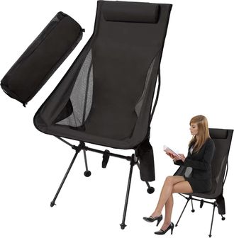 Generic Camping-Klappstuhl, Campingstuhl, robuster Klappstuhl, zusammenklappbar, Leichter tragbarer Stuhl für Terrasse, Outdoor, Angeln, Garten