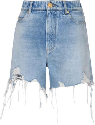 Balmain Femme, Shorts, Bleu, Taille: 34 FR Short en denim Light Blue