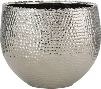 Boltze B.o.l.t.z.e 1 x Pflanztopf Lajos Steingut Silber (groß)