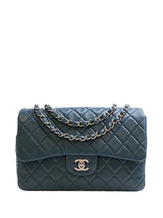 Chanel sac port&eacute; &eacute;paule Single Flap (2008-2009) - Bleu