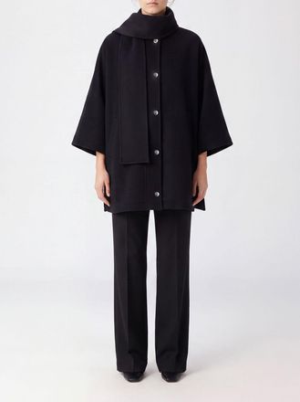 Pinko Manteau court en laine m&eacute;lang&eacute;e coupe d&eacute;contract&eacute;e avec col &eacute;charpe