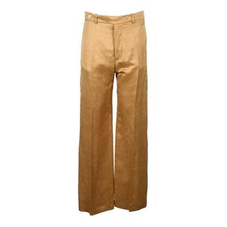 Alysi Leinen Cupro Hose - - Trousers - Damen - Braun - S