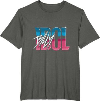Billy Idol Gradient Logo T-Shirt, Schwarz, S, Klassisch, Halbarm, Pull-On, Erwachsener, O&auml;nger, Herren, Damen, Unisex Kinder
