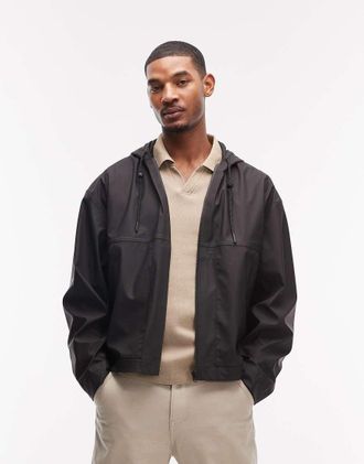 Asos stormMAX - Wasserdichte Regenjacke in Schwarz mit Kapuze