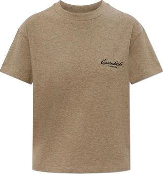 Fear of God Femme, Tops, Beige, Taille: 40 FR T-Shirt avec Logo Brod&eacute;