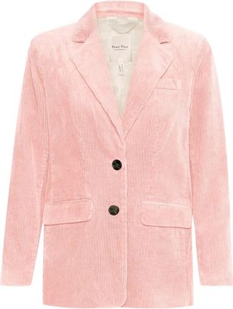 Part Two Femme, Vestes, Rose, Taille: 48 FR Blazer Rose Argent avec Col en V