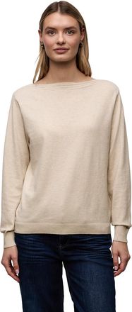 Street One Basic U-Boot Pullover Cotton beige Mel. 44