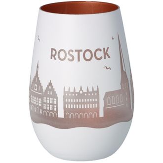 Goodtimes Windlicht Rostock Skyline (Weiß & Bronze)