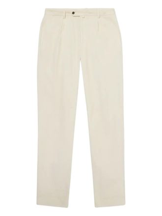 Brooks Brothers pantalon en velours c&ocirc;tel&eacute; &agrave; pinces - Blanc