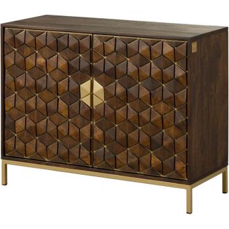 Massivmoebel24 Buffet en bois de Manguier 98x40x77 marron huil&eacute; DIAMOND 208