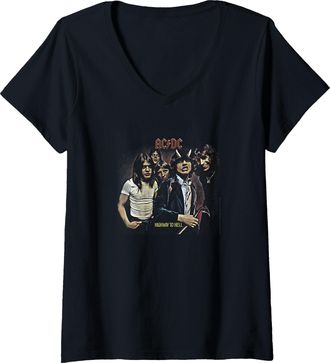 AC/DC Damen AC/DC - Highway to Hell Albumcover T-Shirt mit V-Ausschnitt