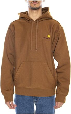 Carhartt Work in Progress Homme, Sweatshirts et sweats &agrave; capuche, Brun, Taille: L Hooded American Script SweaT-shirt