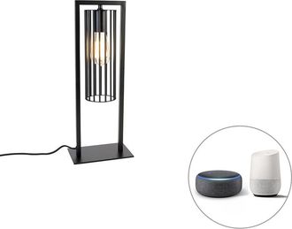 QAZQA Schicke moderne Tischleuchte schwarz inkl. Wifi ST64 - Balenco Wazo