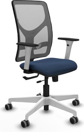 Piqueras y Crespo Schreibtischstuhl in Marineblau, mit wei&szlig;en und schwarzen Armlehnen, h&ouml;henverstellbare Lendenwirbelst&uuml;tze, ausgestattet mit Syncro/Traslack und Schnei