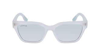 Lacoste Womens Sunglasses L6002S - Matte Crystal with Gradient Green Flash Lens