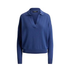 Ralph Lauren Femme, Pulls, Bleu, Taille: 40 FR Pull col en V