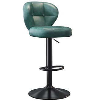 Generic Moderne, H&ouml;henverstellbare Drehhocker mit Kunstledersitzkissen In Braun/Rot/Schwarz/Gr&uuml;n/Grau und Schwarzem/Silbernem Gestell f&uuml;r K&uuml;cheninseln