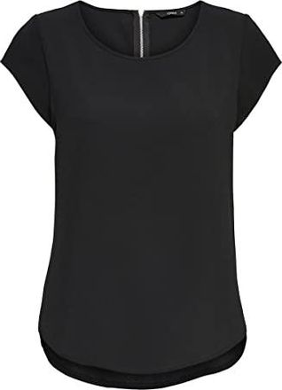 Only Only Femme Onlvic S/S Solid Top Noos Wvn T Shirt, Schwarz (Black Black), 38 EU