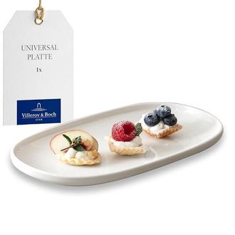 Villeroy & Boch Afina plateau universel, assiette à servir polyvalente pour aliments, résistant au lave-vaisselle et au micro-ondes, en porcelaine premium fabriqué en