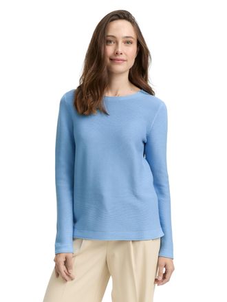 Tom Tailor Damen Strickpullover aus Bio-Baumwolle Pullover, 34587-light Fjord Blue, XXL
