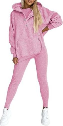 Generic Ensemble de d&eacute;tente pour femme avec capuche et pantalon imprim&eacute; d&eacute;contract&eacute; &agrave; capuche et pantalon imprim&eacute; pour femme - Ensemble de v&ecirc;tements de d&eacute;tent