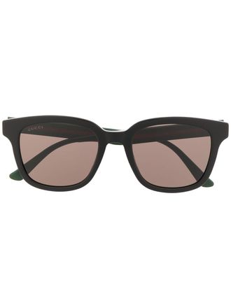 Gucci lunettes de soleil &agrave; monture rectangulaire - Noir