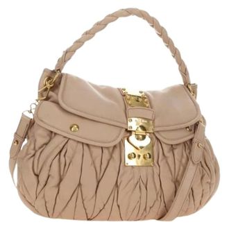 Miu Miu Sac port&eacute; &eacute;paule Pre-owned - Femme - Pre-owned - Beige - Taille: ONE Size