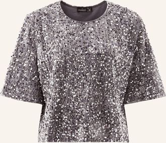 van Laack Van Laack Blusenshirt Vl-Jorina-Xx Aus Samt Mit Pailletten silber