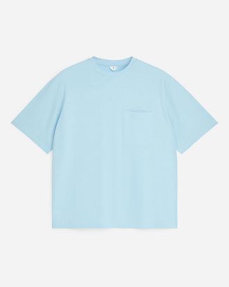 Arket Lockeres T-Shirt Aus Baumwolle -Blau