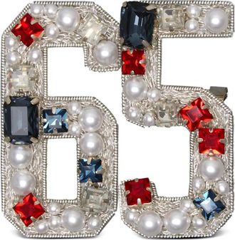 Thom Browne broche &agrave; motif nombre - Argent
